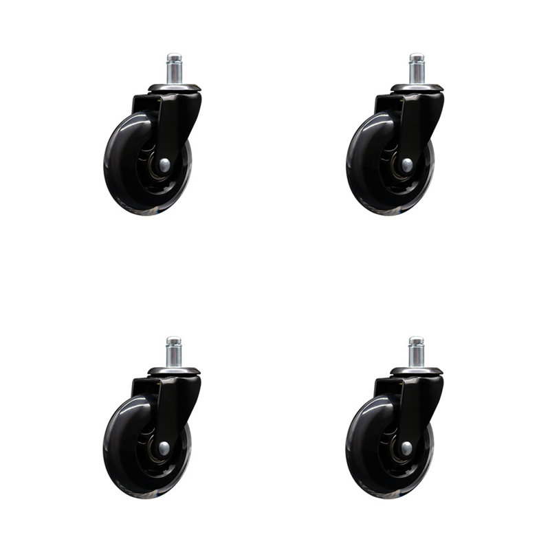 Service Caster 3 Inch Polyurethane 7/8 Inch Grip Ring Stem Casters Set 4 | Wayfair